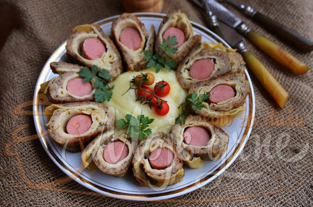 Mesna rolada sa viršlama - Moje grne